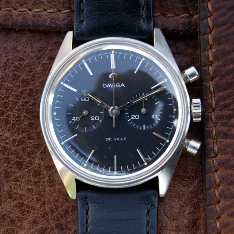 1969 Rare Omega De Ville Chronograph with Original All Black Dial Ref ...