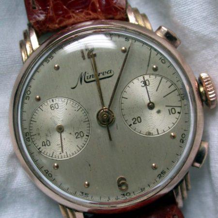 1940s Rare 18k Pink Gold Cal. 13-20 Chronograph. Super High Quality In ...