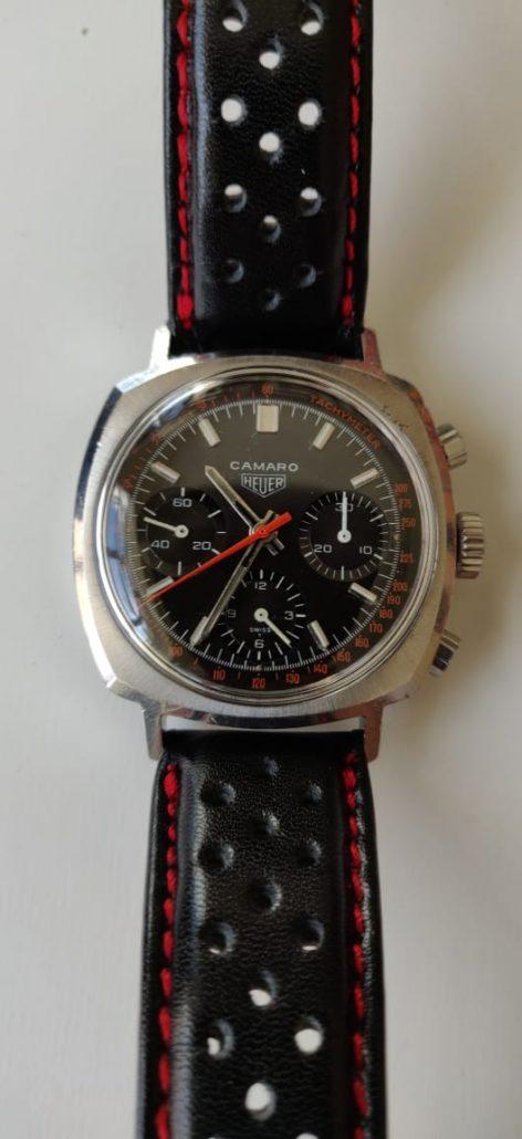 1960’s Heuer Camaro Valjoux 72 Chronograph Ref. 7220NT Rare Black Dial ...