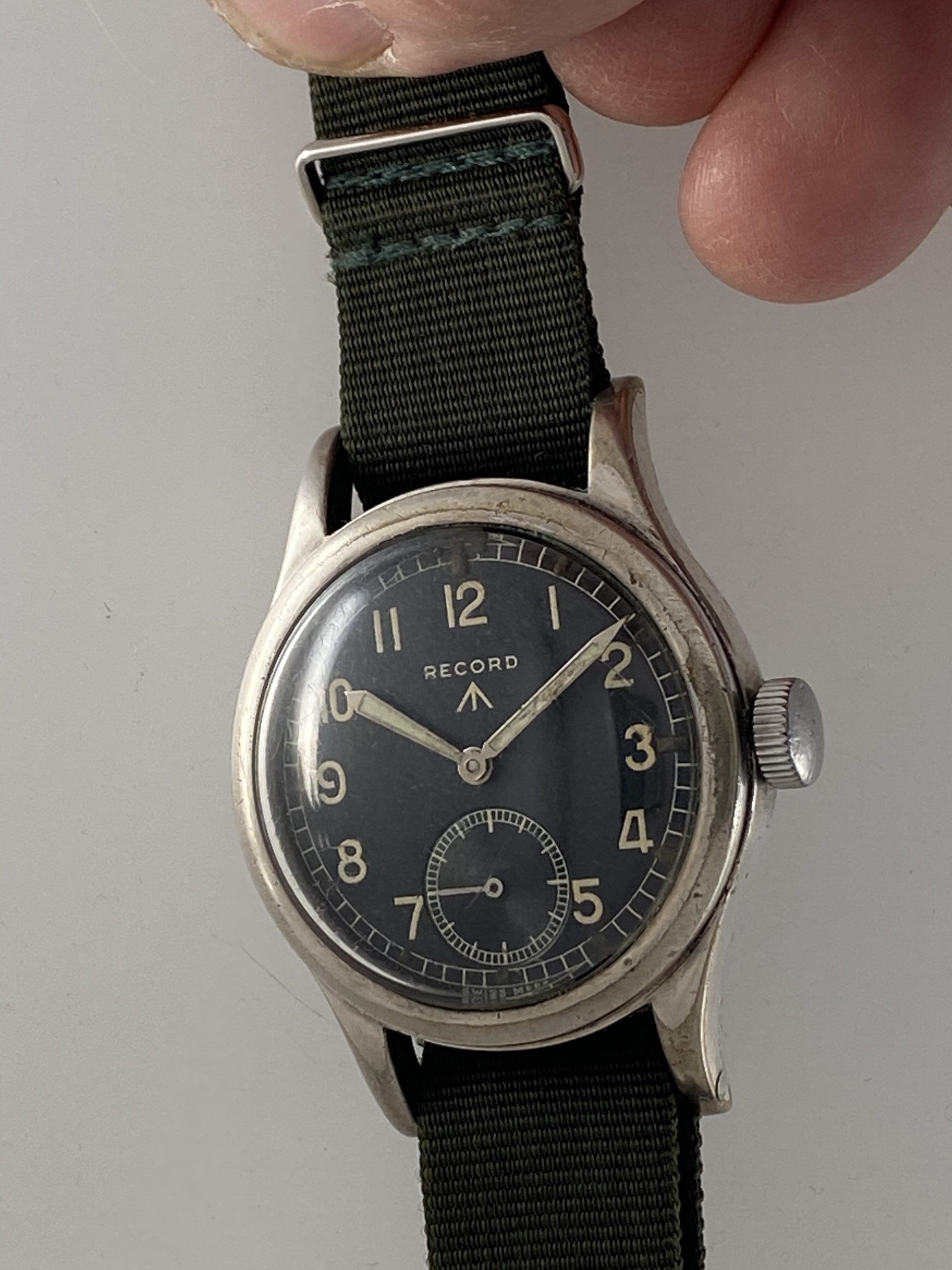 Superb c1943 WW2 Record British Army Officers Watch with Military Issue ...