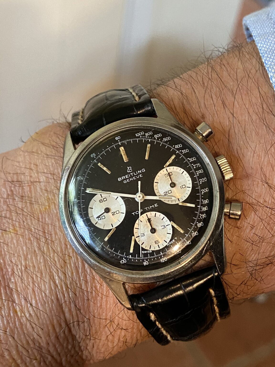 1964 Breitling Top Time Geneve Ref. 810 Mark 1.1 Case Reverse Panda All ...