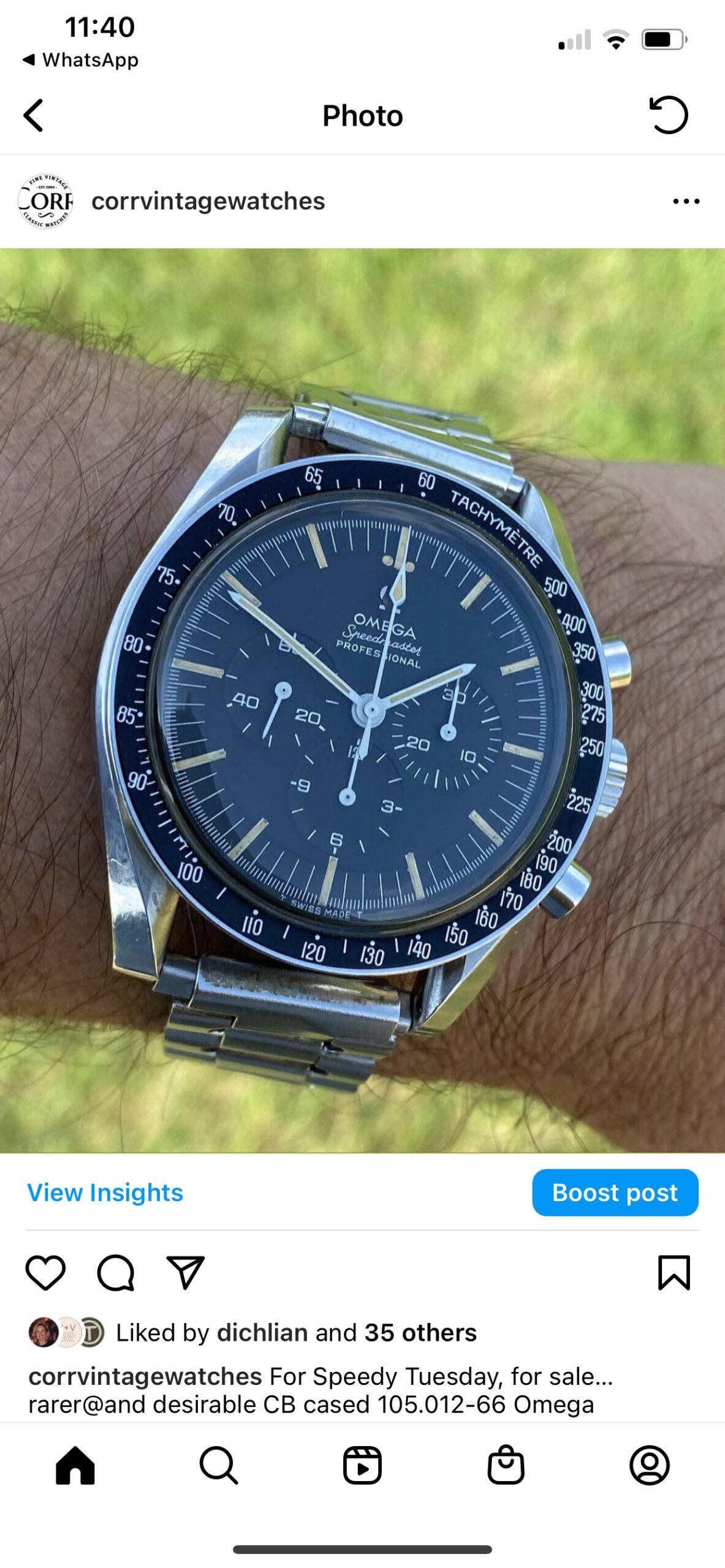 Immaculate 1966 Speedmaster Professional Cal. 321 Chronograph Ref. 105. ...