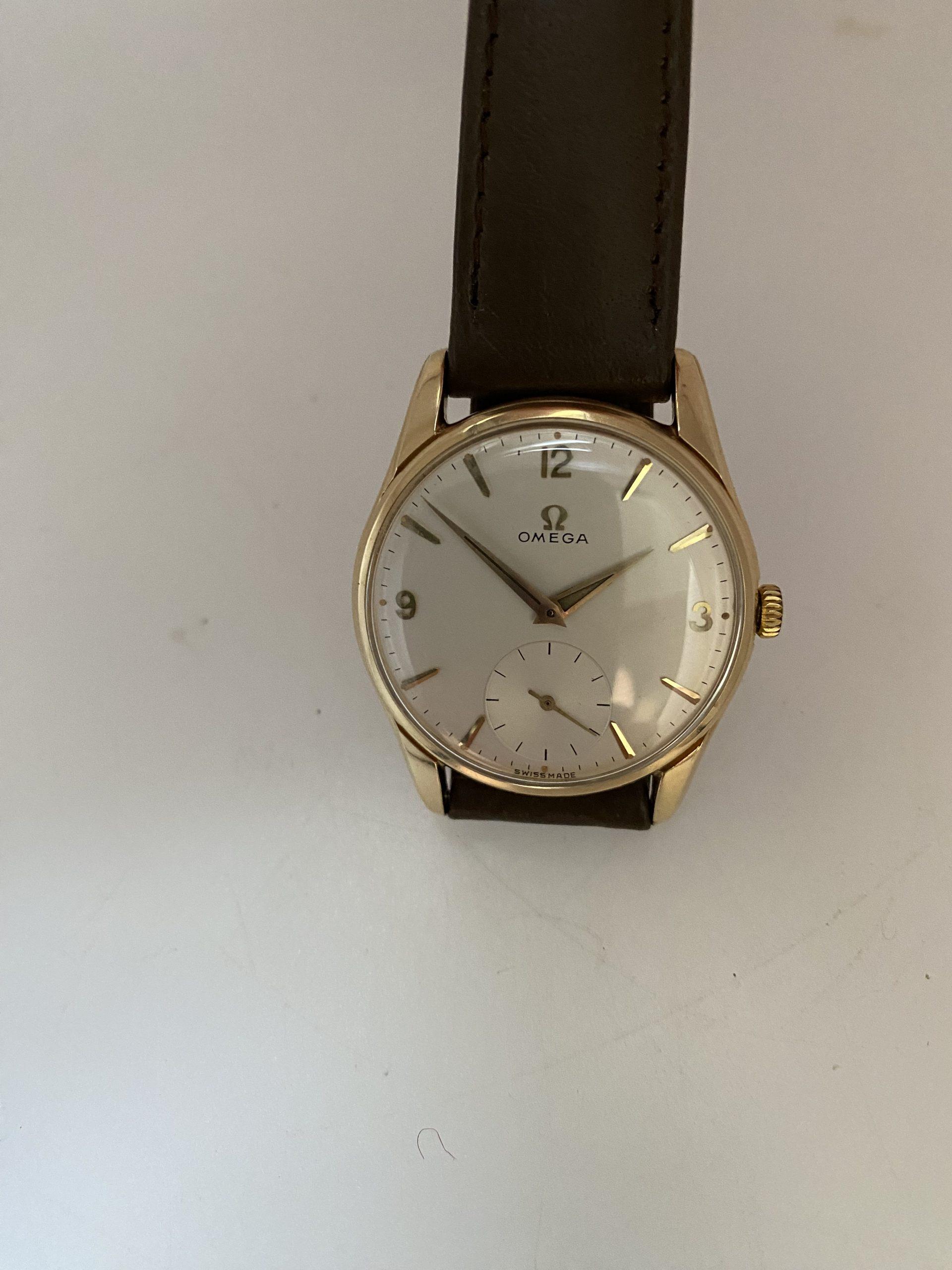 1960 Solid Gold Omega Dress Watch in Dennison Case Mint Original ...